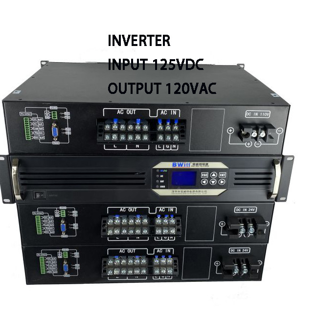 DC To AC 19 Inch Rack Mount Inverters Dc 125v To 120v 3kva 2400w Pure ...