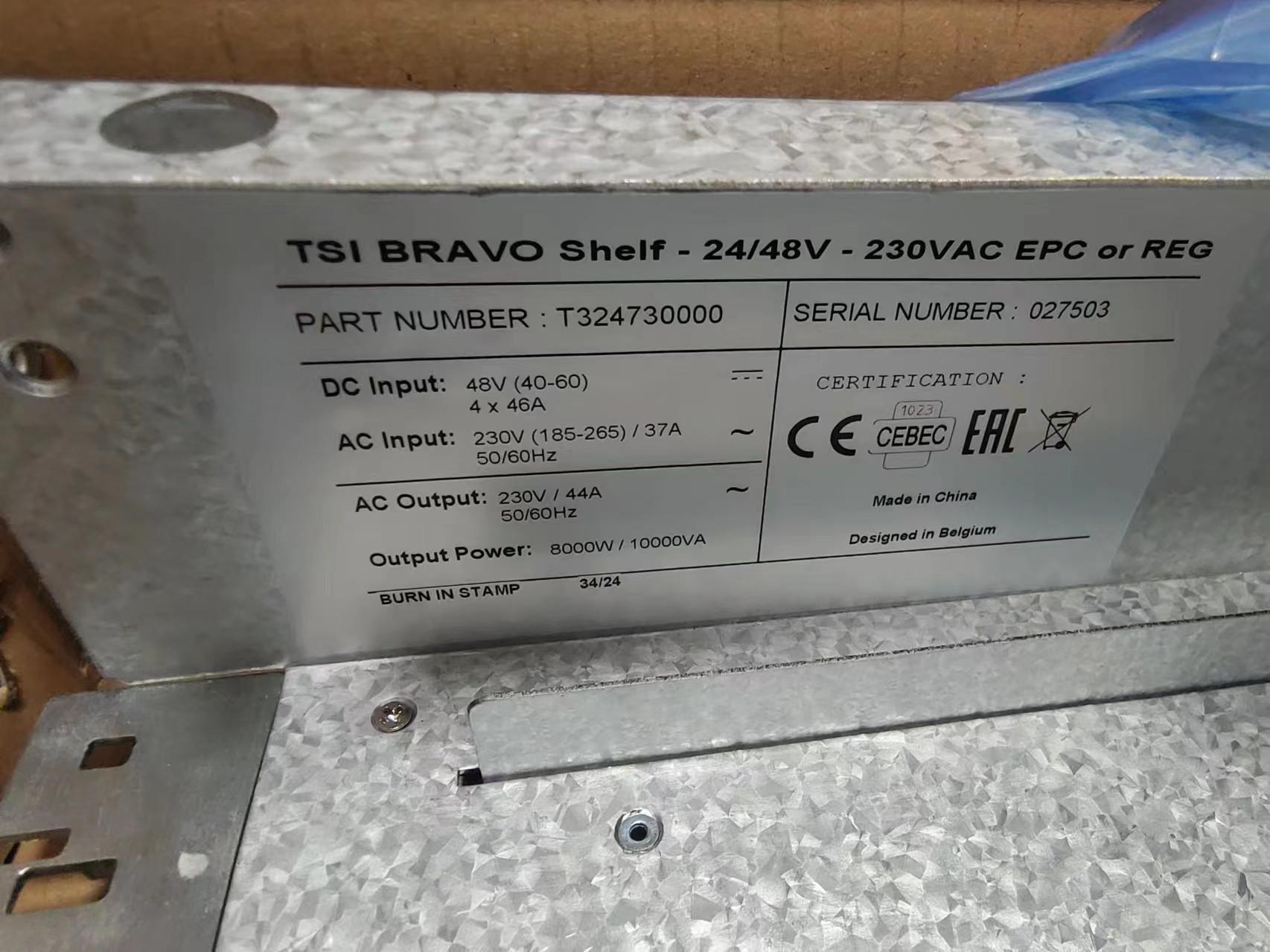 CE+T Power TSI BRAVO 24/48V 230VAC 2U Power Shelf For 19 inch Cabinet P ...
